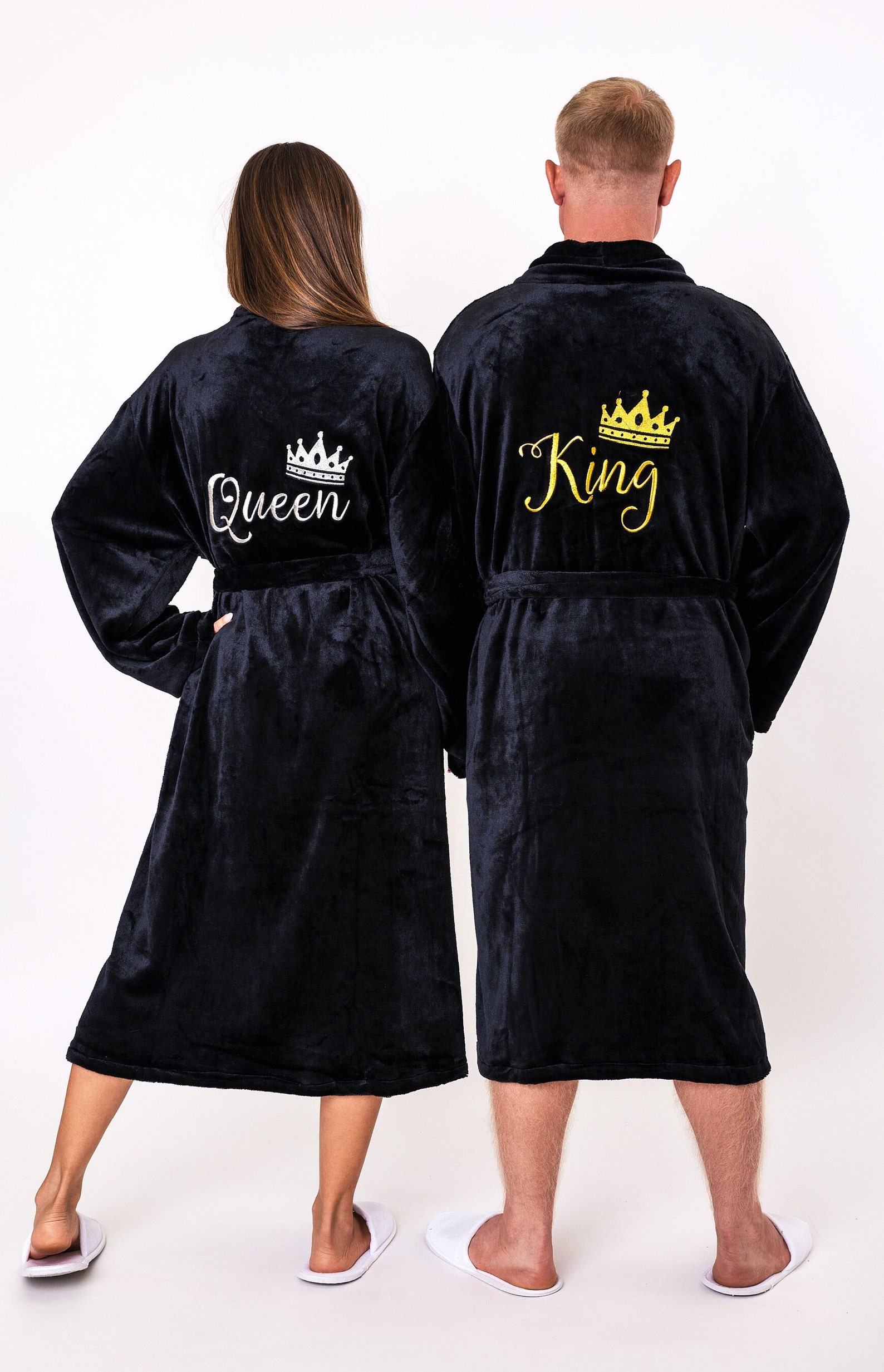 Custom King and Queen Robes for Couples, Custom Bathrobes for Couples ...