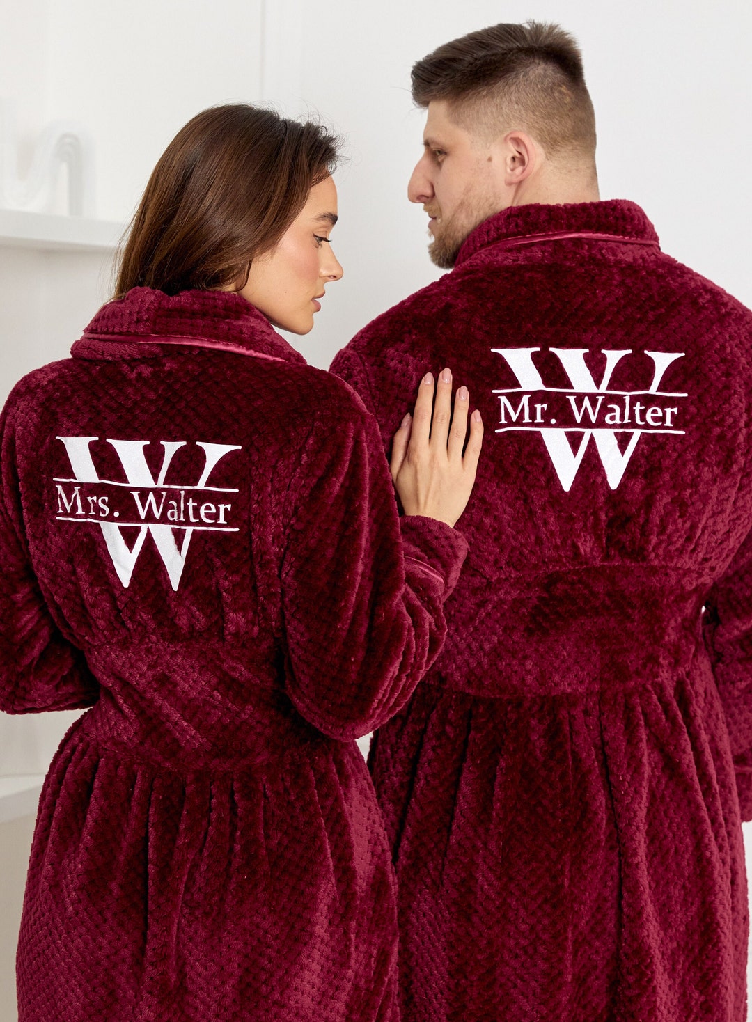 Mr and Mrs Spa Bathrobes, Custom Robes for Couple, Personalized Spa ...