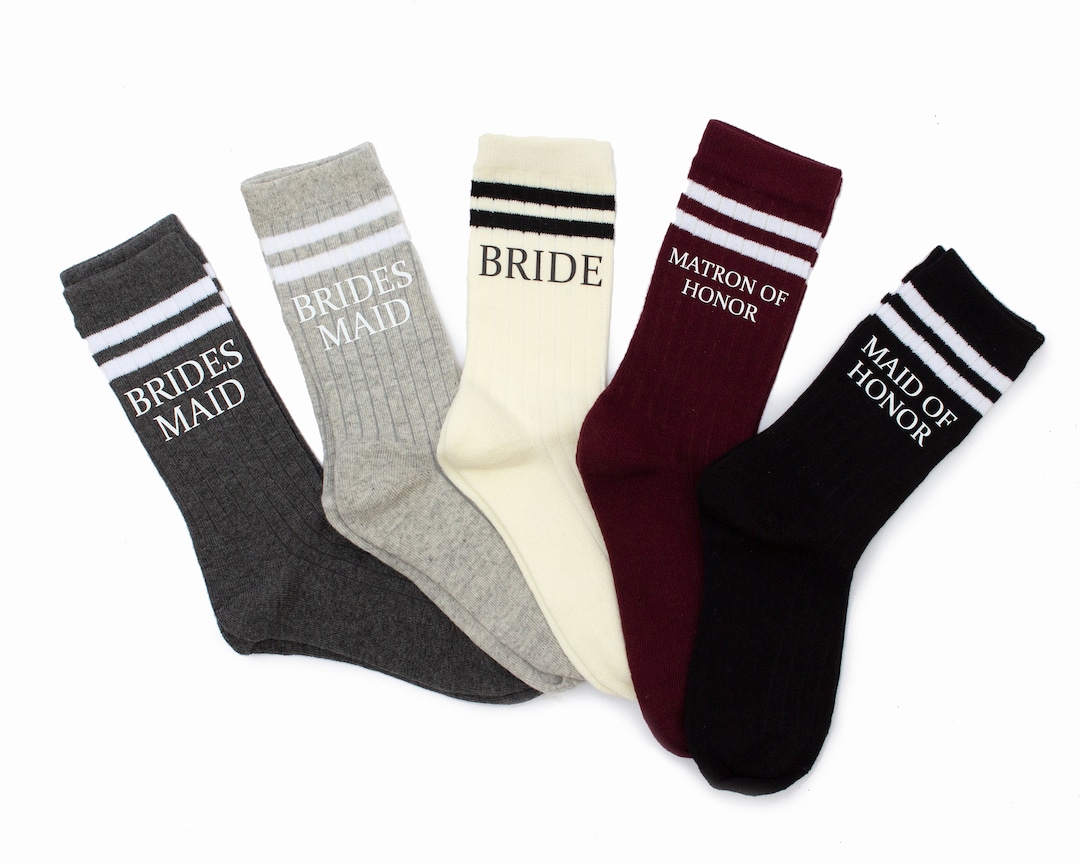 Bridal Party Socks, Wedding Socks, Bridesmaid Proposal Gift, Grip Sock ...