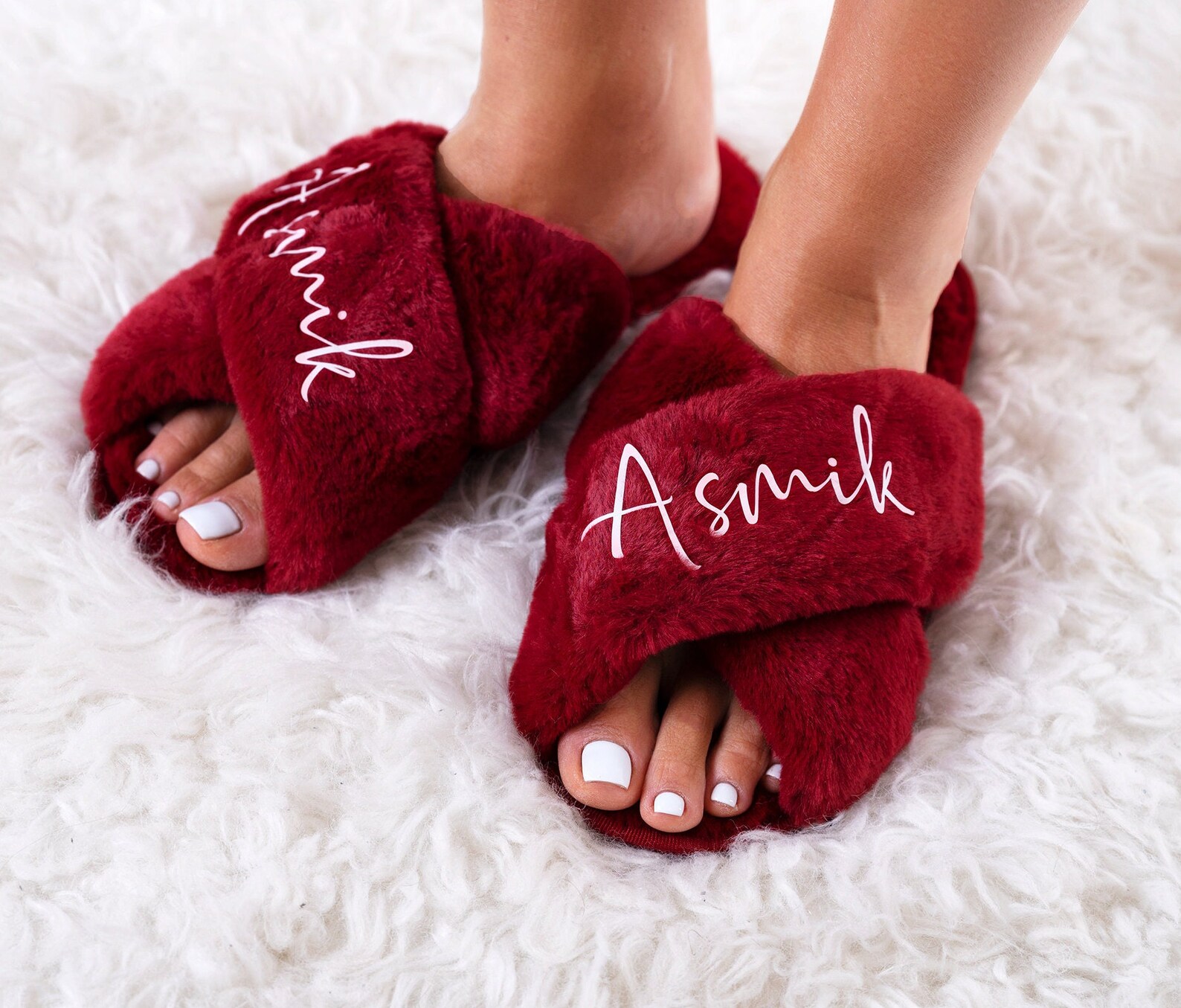 Fluffy Bridesmaid Slippers Customized Slippers for - Etsy
