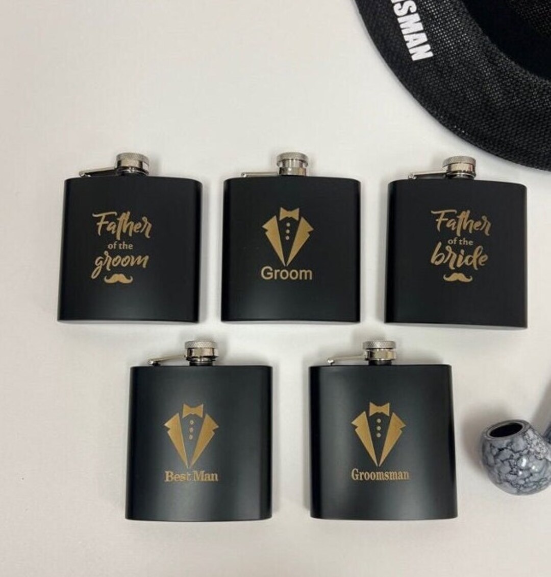 Custom Flasks, Men's Flasks, Father of the Groom Flasks, Groomsman Gifts, Best Mans Gifts ...