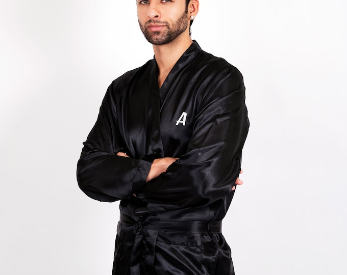 Mr Custom Satin Robe ,groom Robe, Wedding Men's Robe, Groomsmen Robes ...