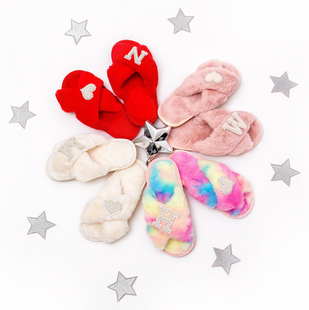 Custom Kids Slippers: Rainbow Spa Slippers, Flower Girl Gift - Etsy