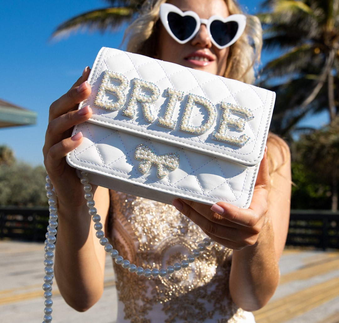 Custom Bride Pearl Clutch: Wedding Bridal Bag - Etsy