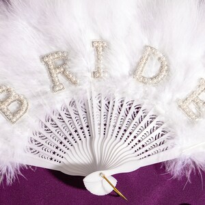 Feather Bride Fan , Custom Bride Wedding Gifts, Bachelorette Party ...