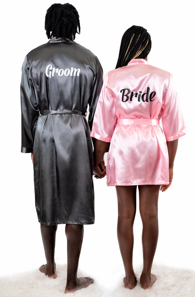 Robes for Couple, Mr and Mrs Robes, His and Hers Satin Robes, Wedding ...