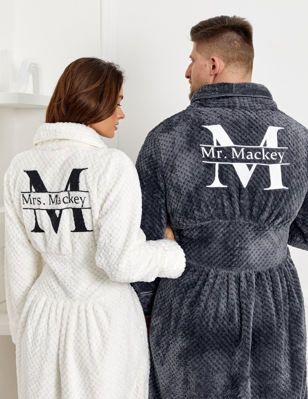 Custom Long Bathrobes, Mr and Mrs Bathrobes, Honeymoon Bathrobes ...