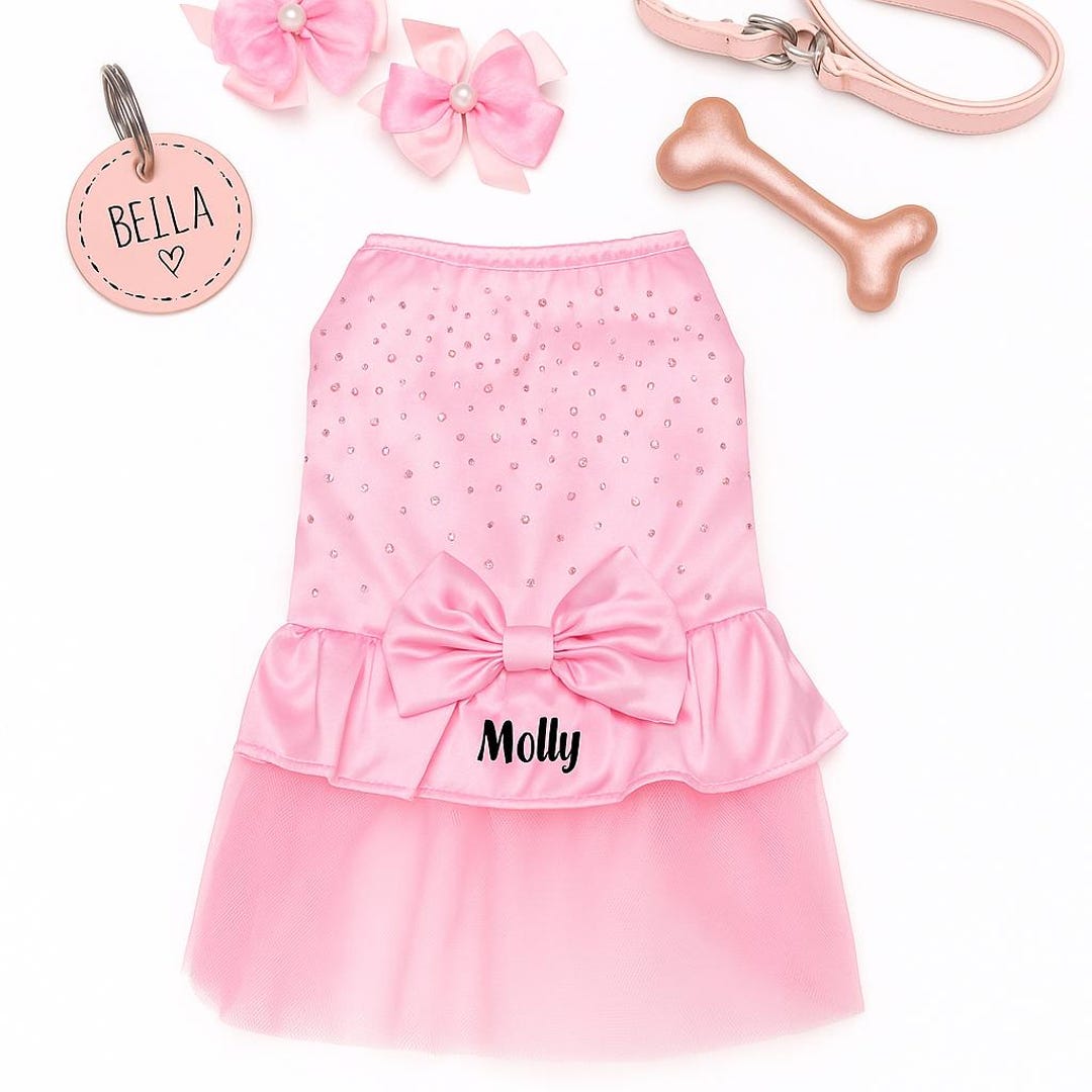 Custom Dogs Wedding Dress, Custom Dog Clothing, Cats Dress, Pets Satin ...