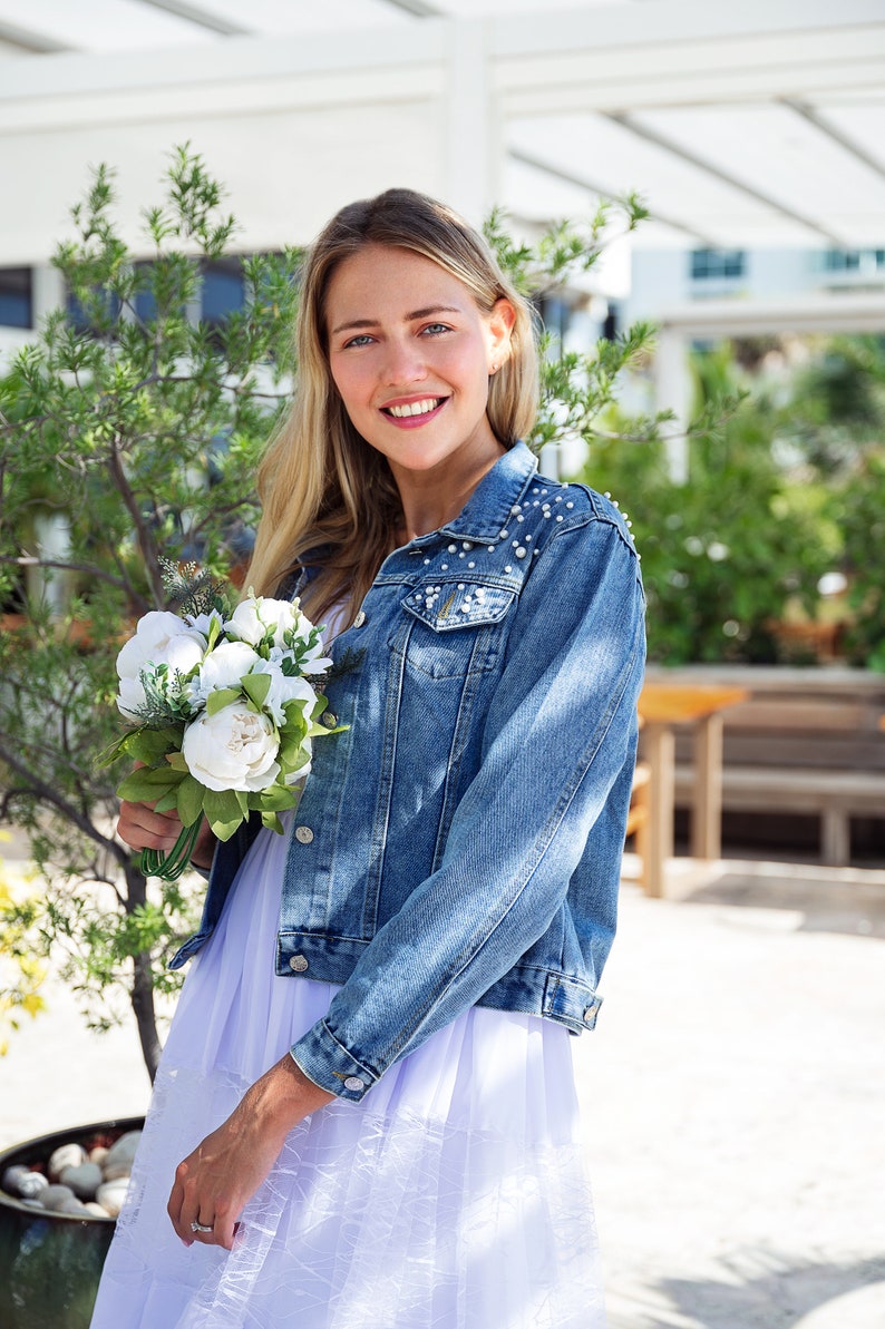 Mrs Pearl Jean Jacket, Denim Jacket for Bride, Bridal Jean Jacket ...