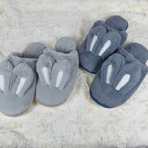 Custom Name Bunny Fluffy Closed Slippers, Fluffy Slipper, Bunny ...