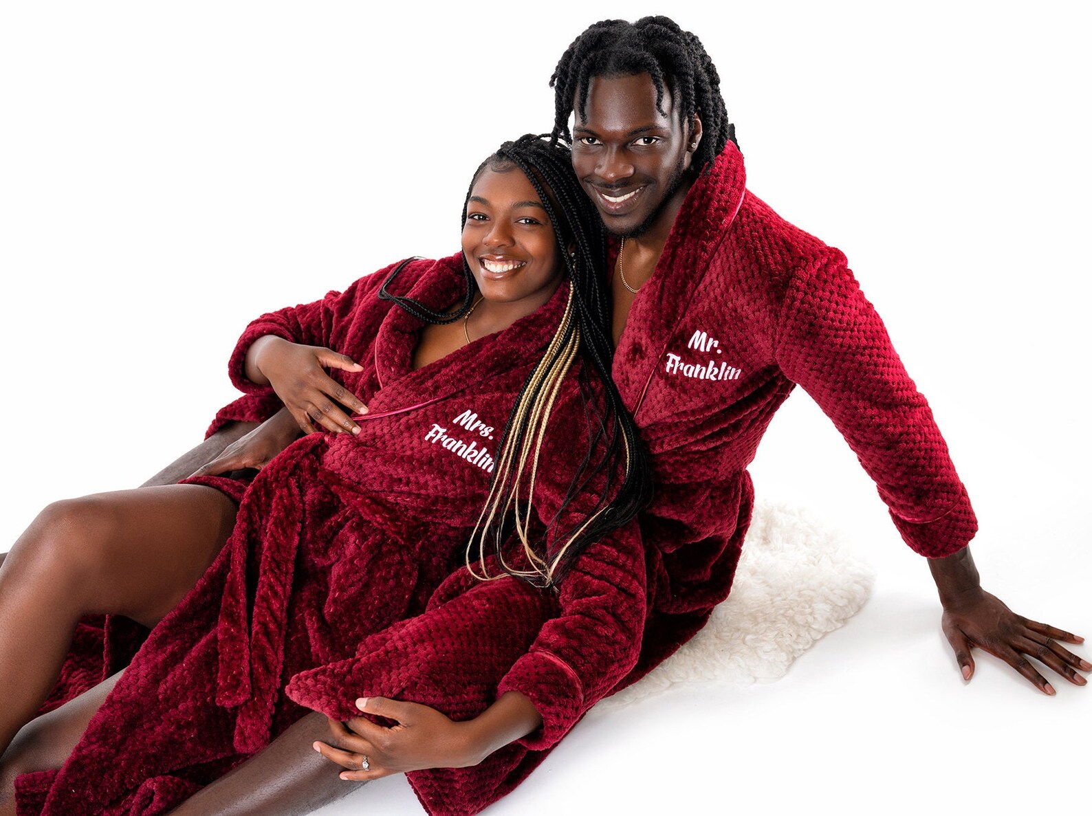 Matching Couple Long Bathrobe, His and Hers Bathrobes, Customized ...
