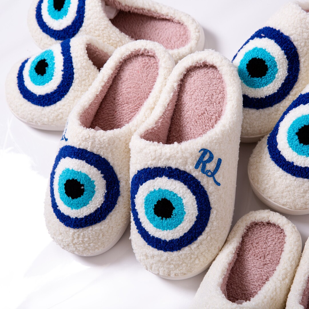 Custom Protective Evil Eye Slippers, Closed Evil Eye Slippers ...