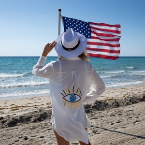 Custom Evil Eye Cover-up Tunic: Good Luck Charm, Bride Gift - Etsy