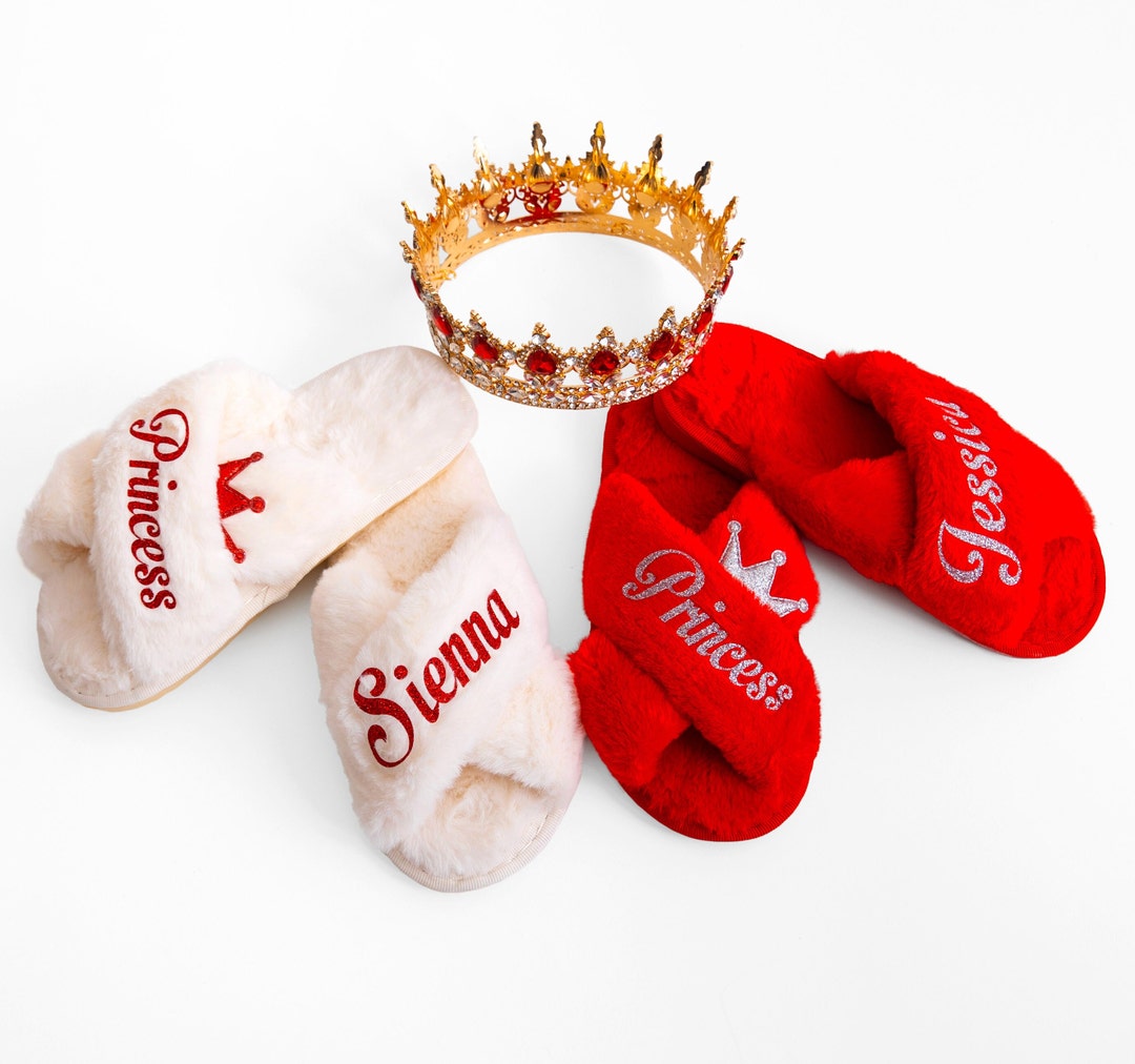 Personalized Kids Slippers: Princess Crown Spa Gift - Etsy