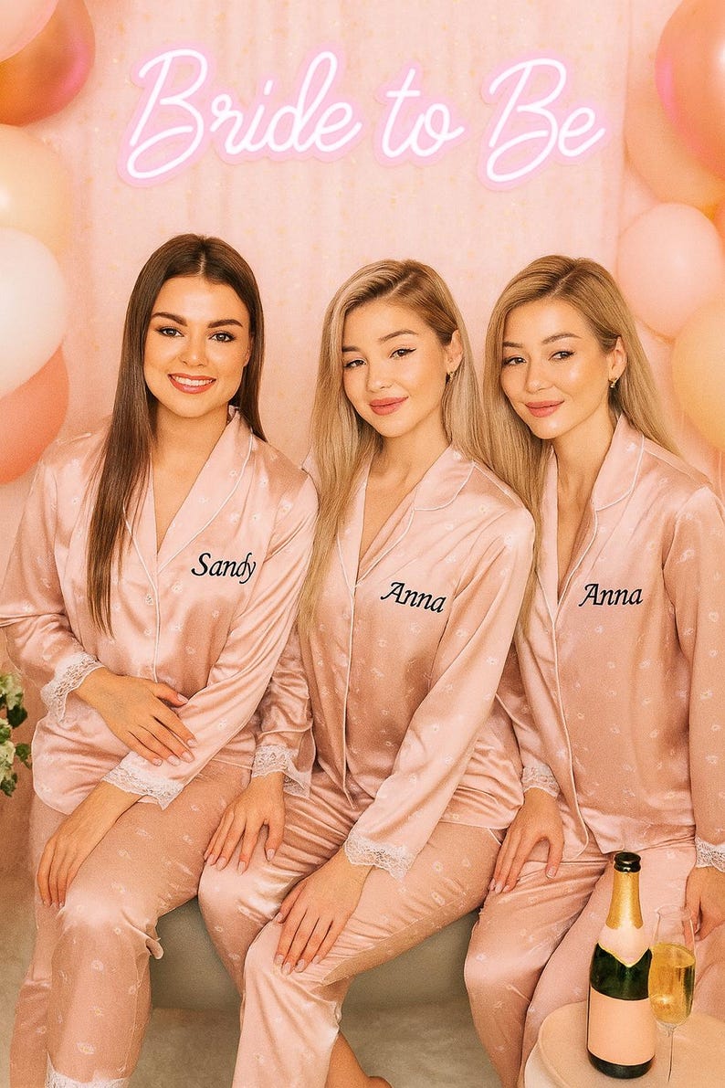 High Quality Personalized Pajama Set, Custom Bridesmaid Pjs, Bridal ...