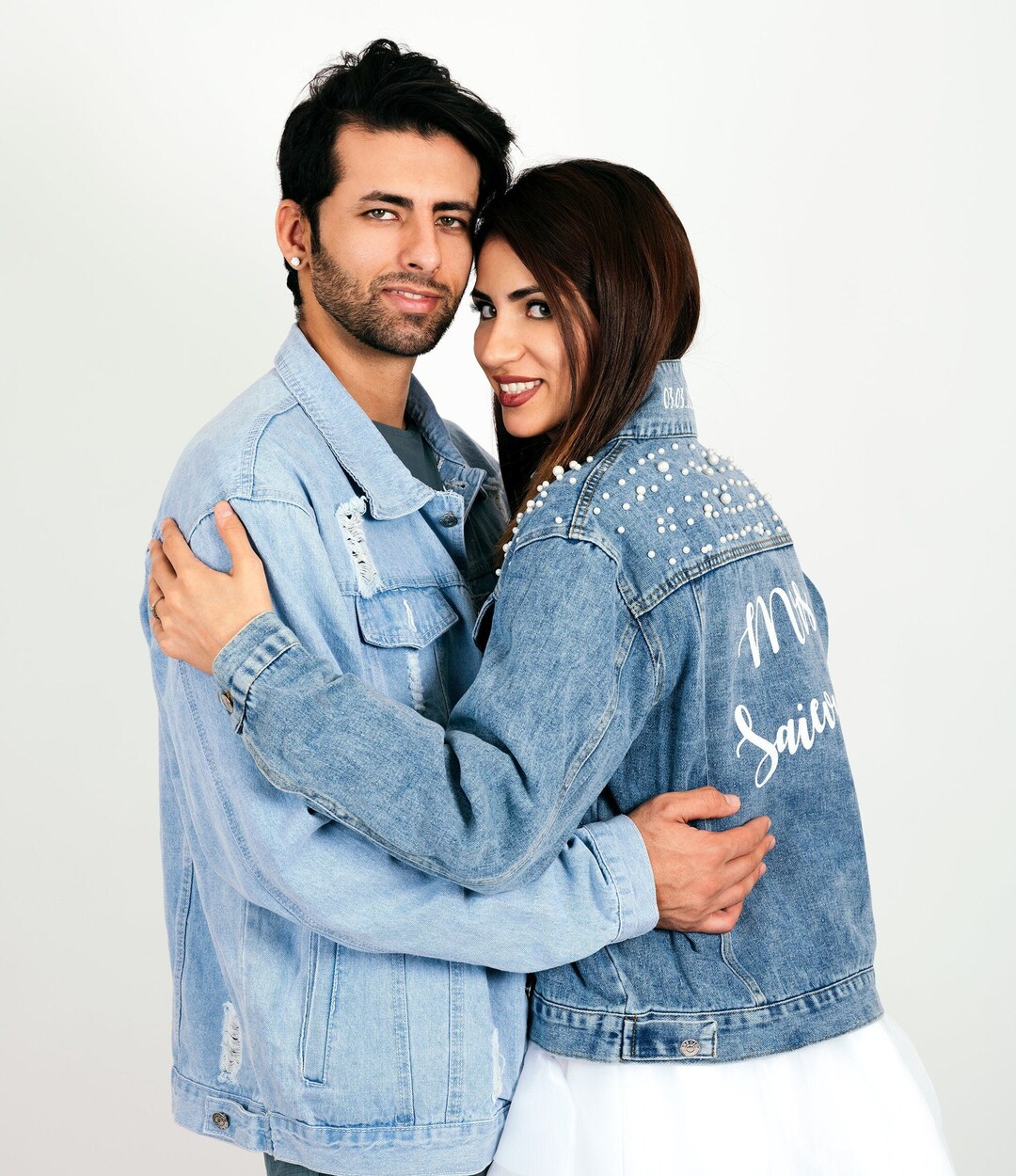 Custom Jean Jackets for Couple, Wedding Jacket, Mr and Mrs Denim Jacket ...