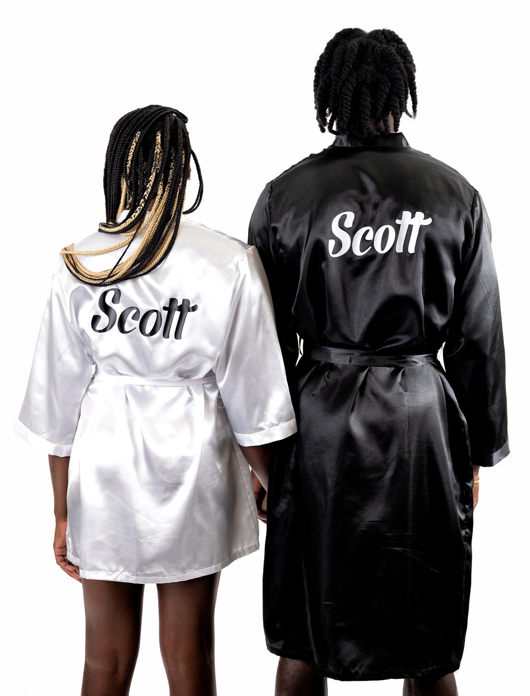 Mr and Mrs, Groom and Bride, His and Hers Satin Robes, Valentines Day ...
