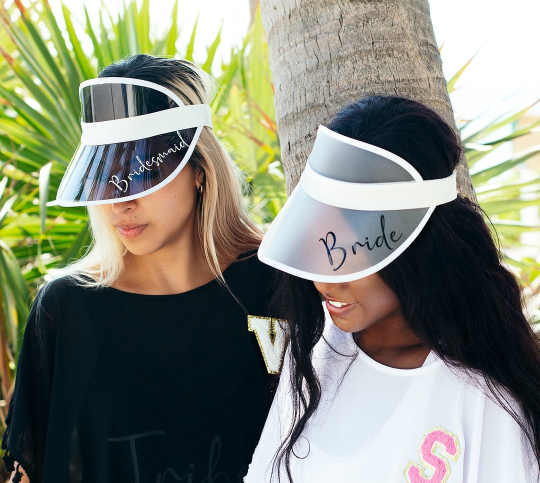 Custom Plastic Sun Visors, Bachelorette Party Visors, Bride Squad ...