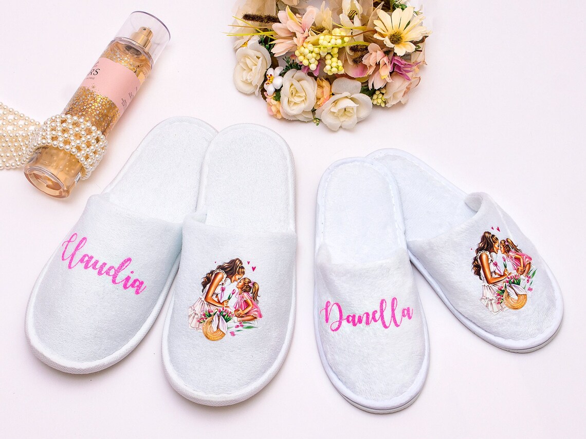 Custom Matching Slippers Mama and Me Personalized Slippers - Etsy