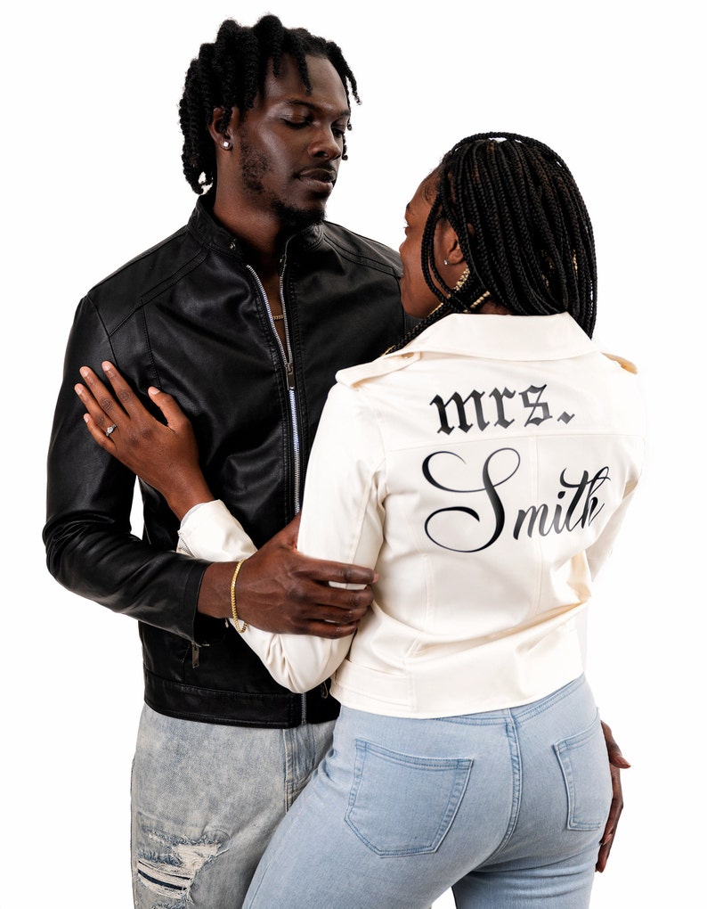 Customized Faux Leather Jackets for Couple, Husband and Wife Jackets ...