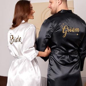 Customized Robes for Couple, Spa Robes, Bride and Groom Satin Robes ...