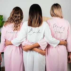 Bridal Shower Robes, Custom Waffled Knit Robes, Bridesmaid Robes ...