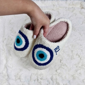 Custom Protective Evil Eye Slippers, Closed Evil Eye Slippers ...