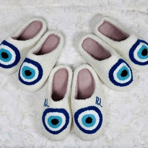 Custom Protective Evil Eye Slippers, Closed Evil Eye Slippers ...