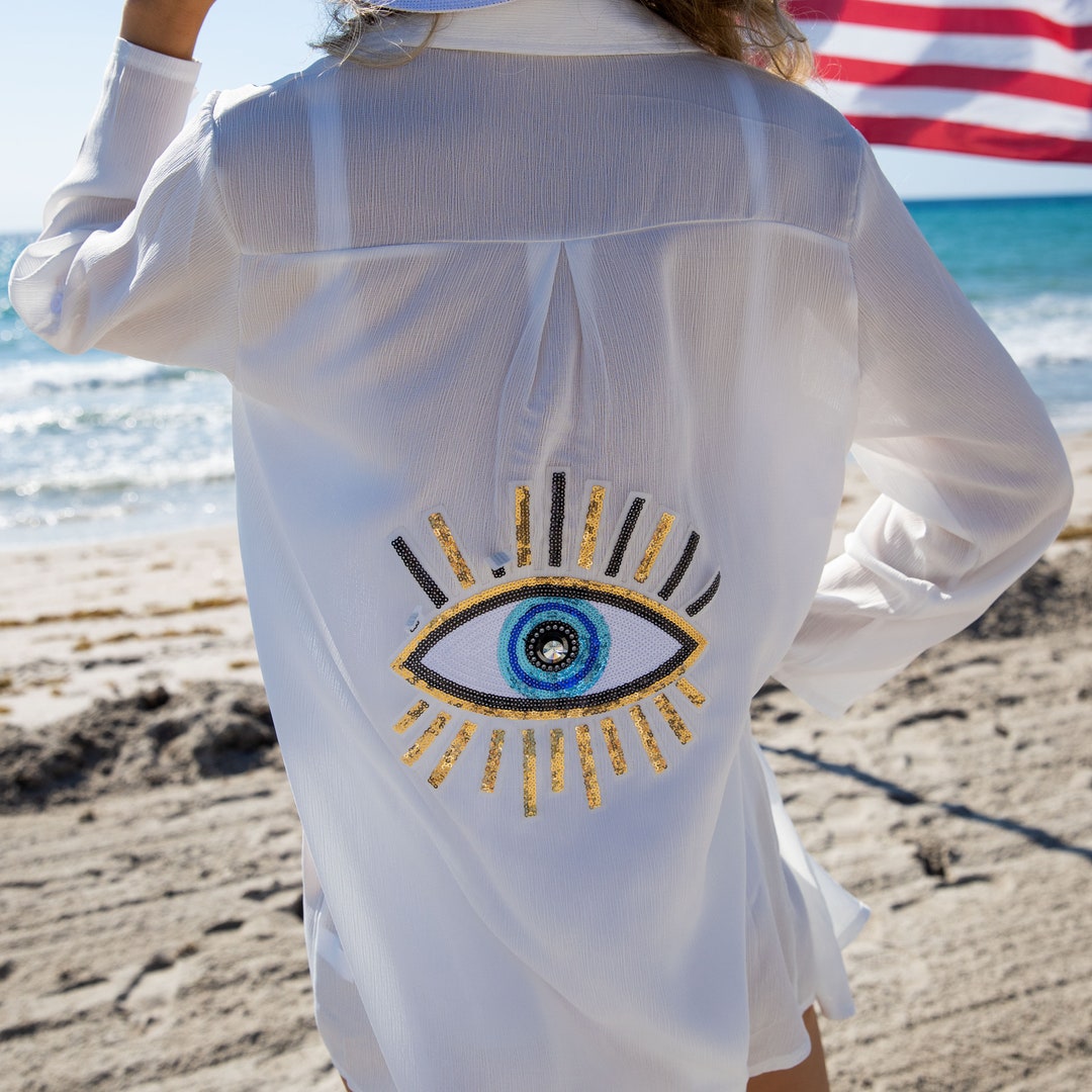 Custom Evil Eye Cover-up Tunic: Good Luck Charm, Bride Gift - Etsy