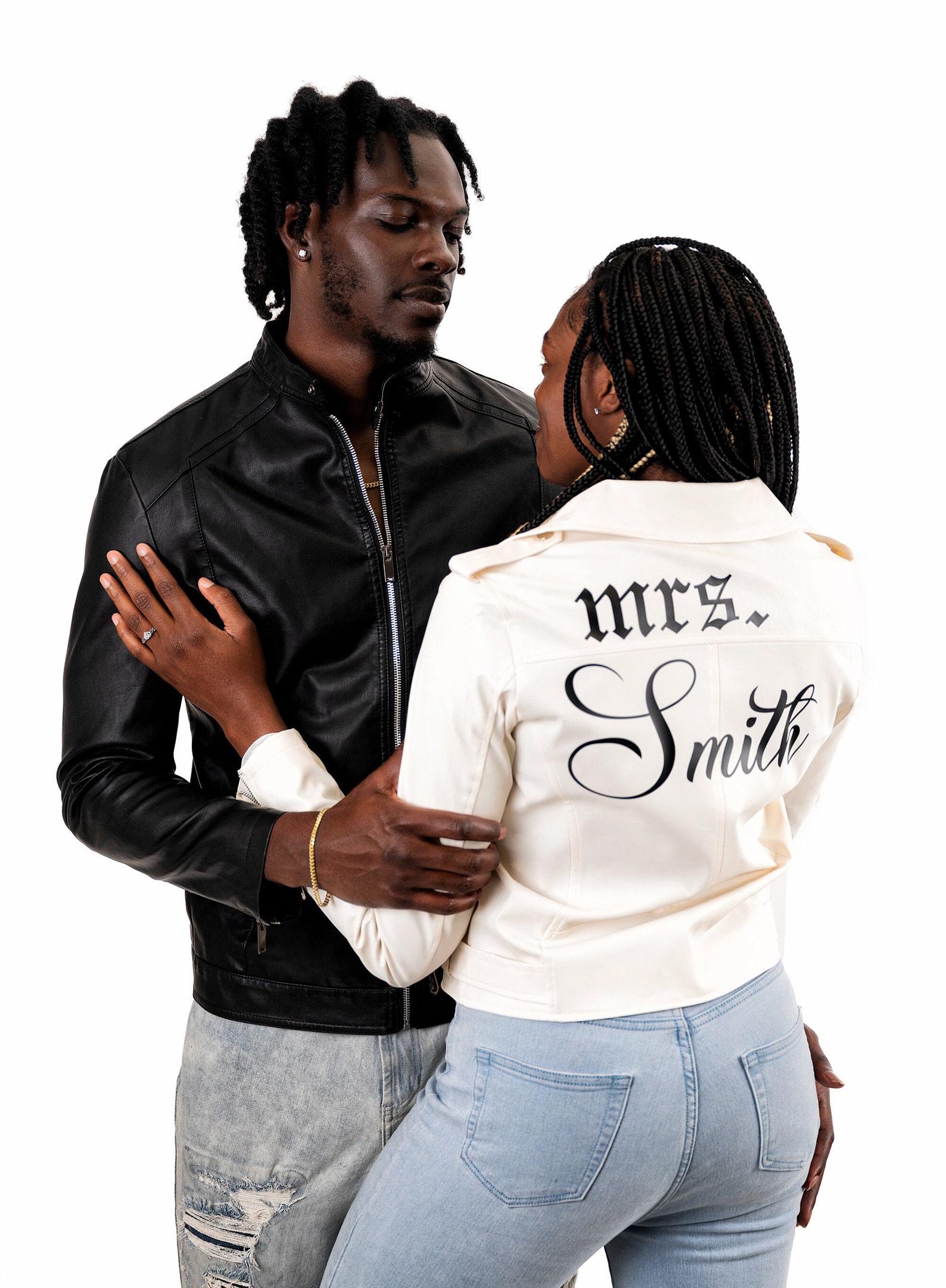 Mrs Custom Faux Leather Jacket, Bride Leather Jacket, Wedding Jacket, Mrs and Mr Jacket ...