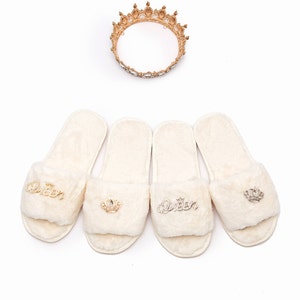 Custom Queen Slippers, Queen Gift, Queen Crown Slippers, Bride Queen ...