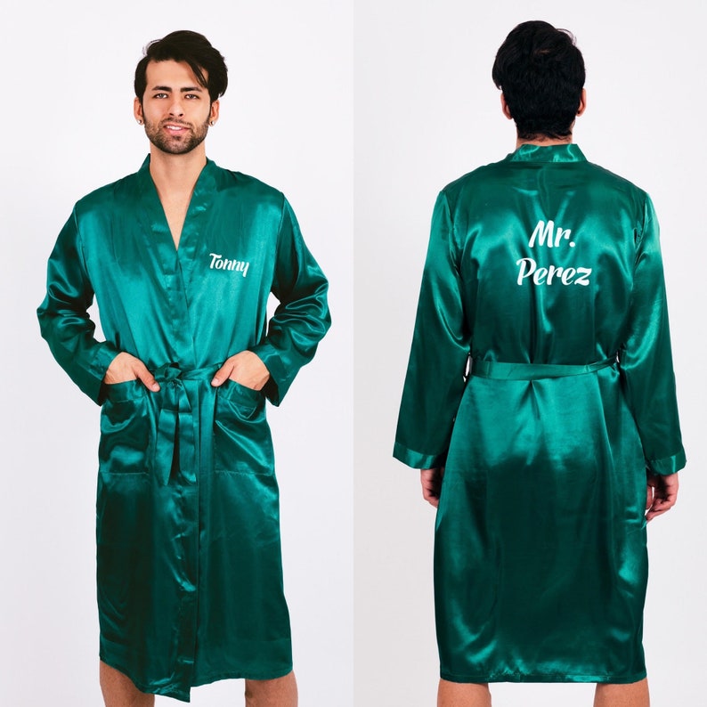 Mr Custom Robe Groom Satin Robes Personalized Mens Robes - Etsy