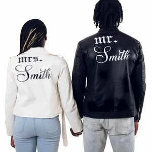 Customized Faux Leather Jackets for Couple, Husband and Wife Jackets ...