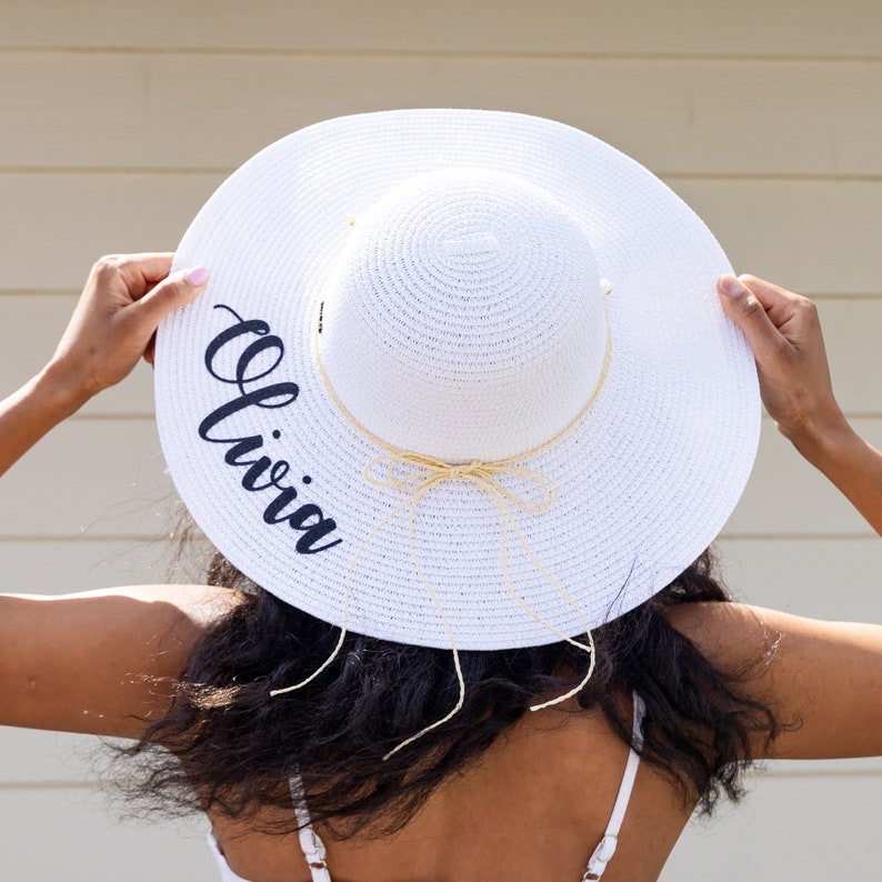 Personalized Floppy Sun Hat: Custom Bridal Party Hats With Shells - Etsy