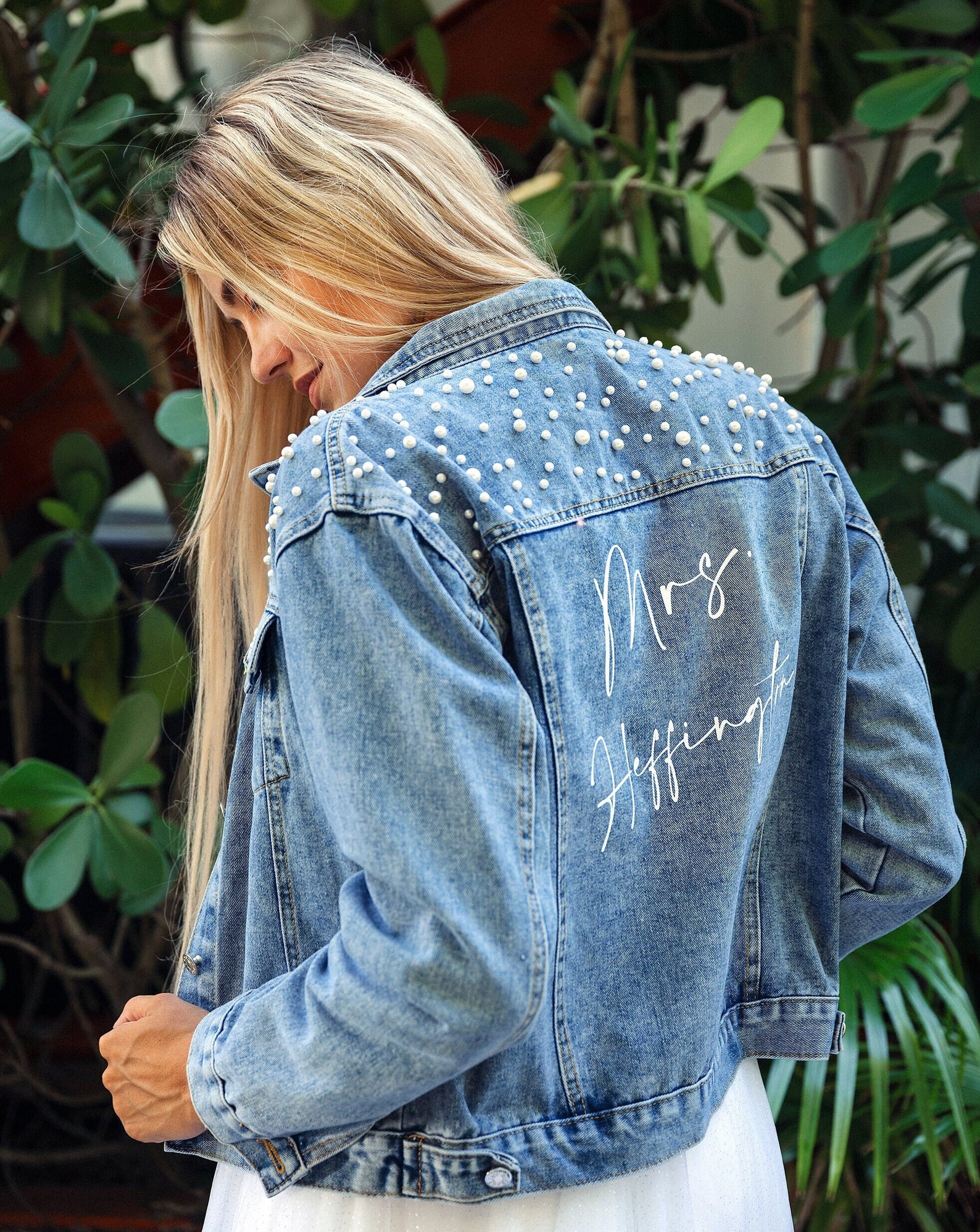 Mrs Pearl Jean Jacket, Denim Jacket for Bride, Bridal Jean Jacket ...