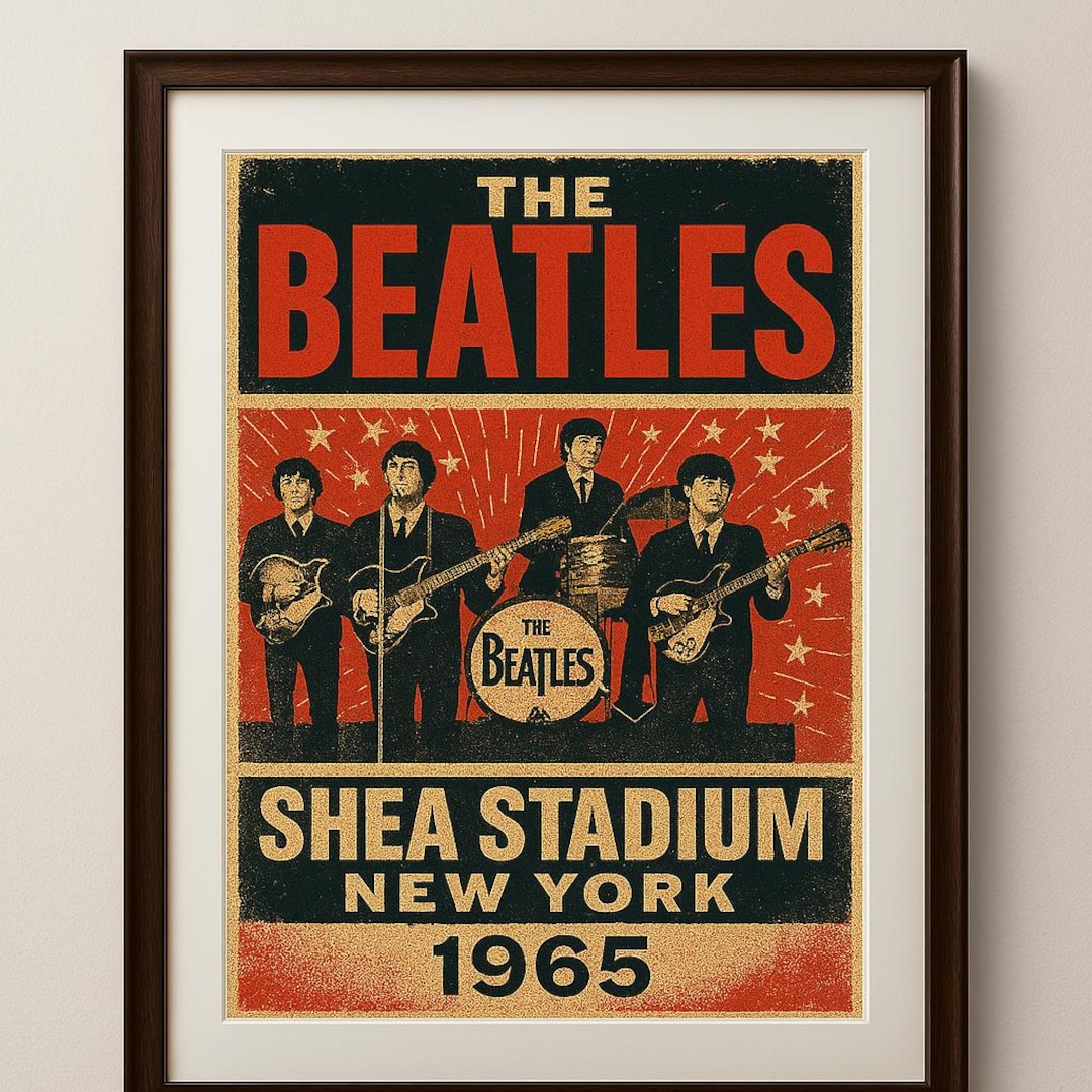 The Beatles Shea Stadium 1965 Concert Poster - Etsy