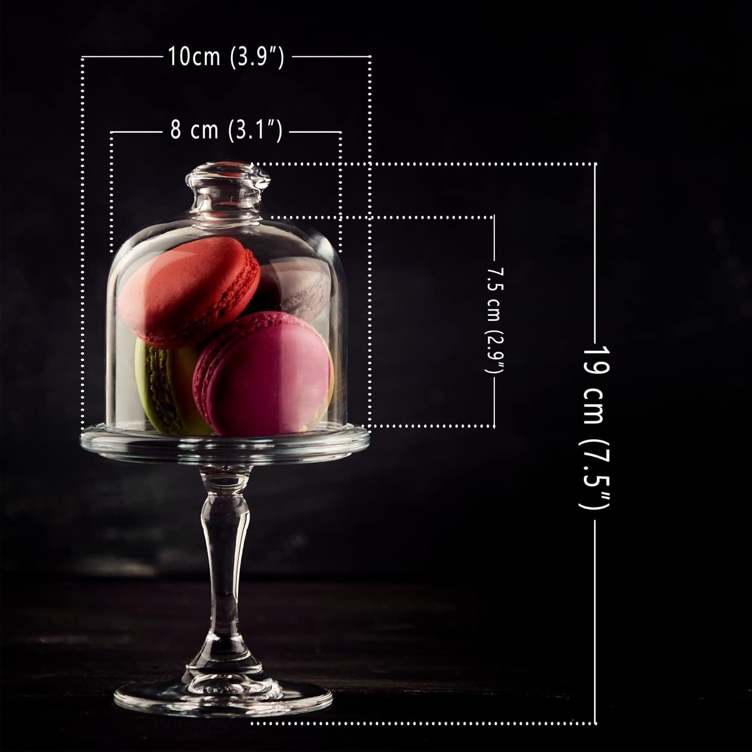 Elegant Glass Mini Cake Stand With Dome Cover, Big Dome Cloche, Small ...