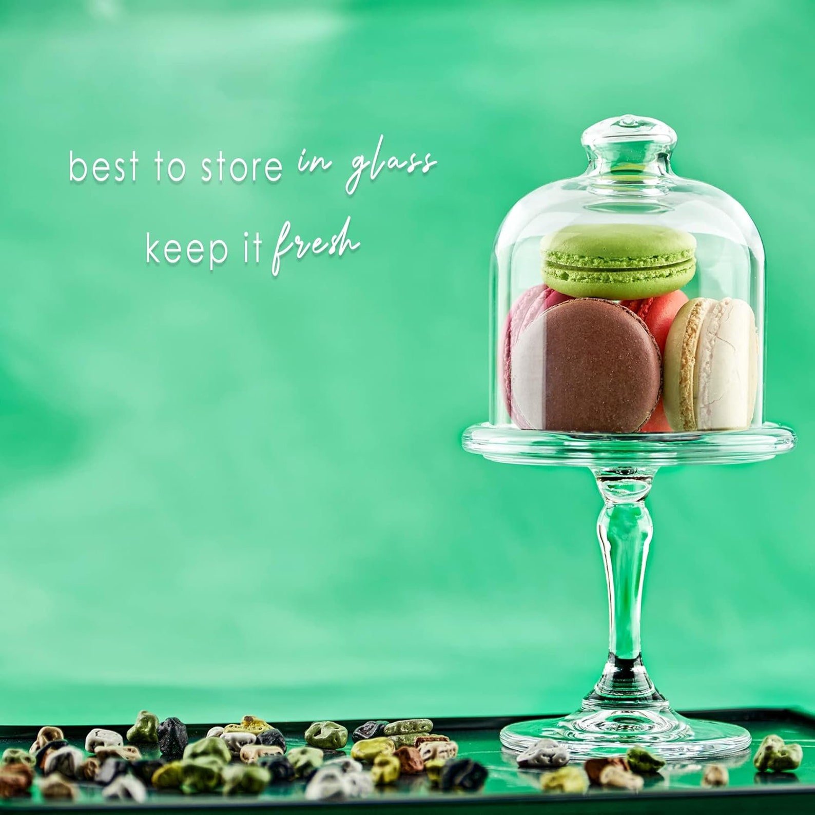 Elegant Glass Mini Cake Stand With Dome Cover, Big Dome Cloche, Small ...