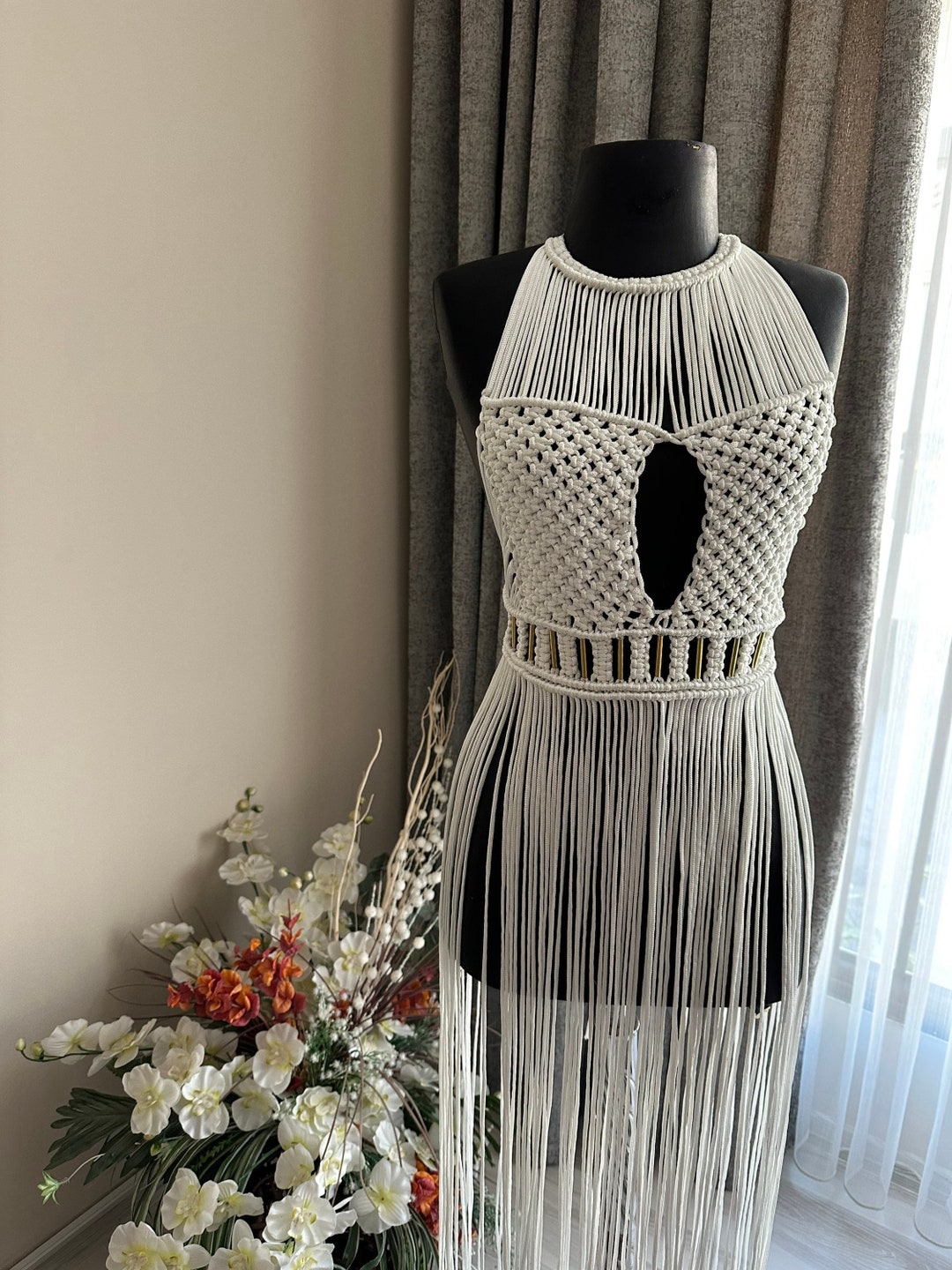 Macrame Beachwear,macrame Dress, Birthday Dress, Shiny Material, Crazy ...