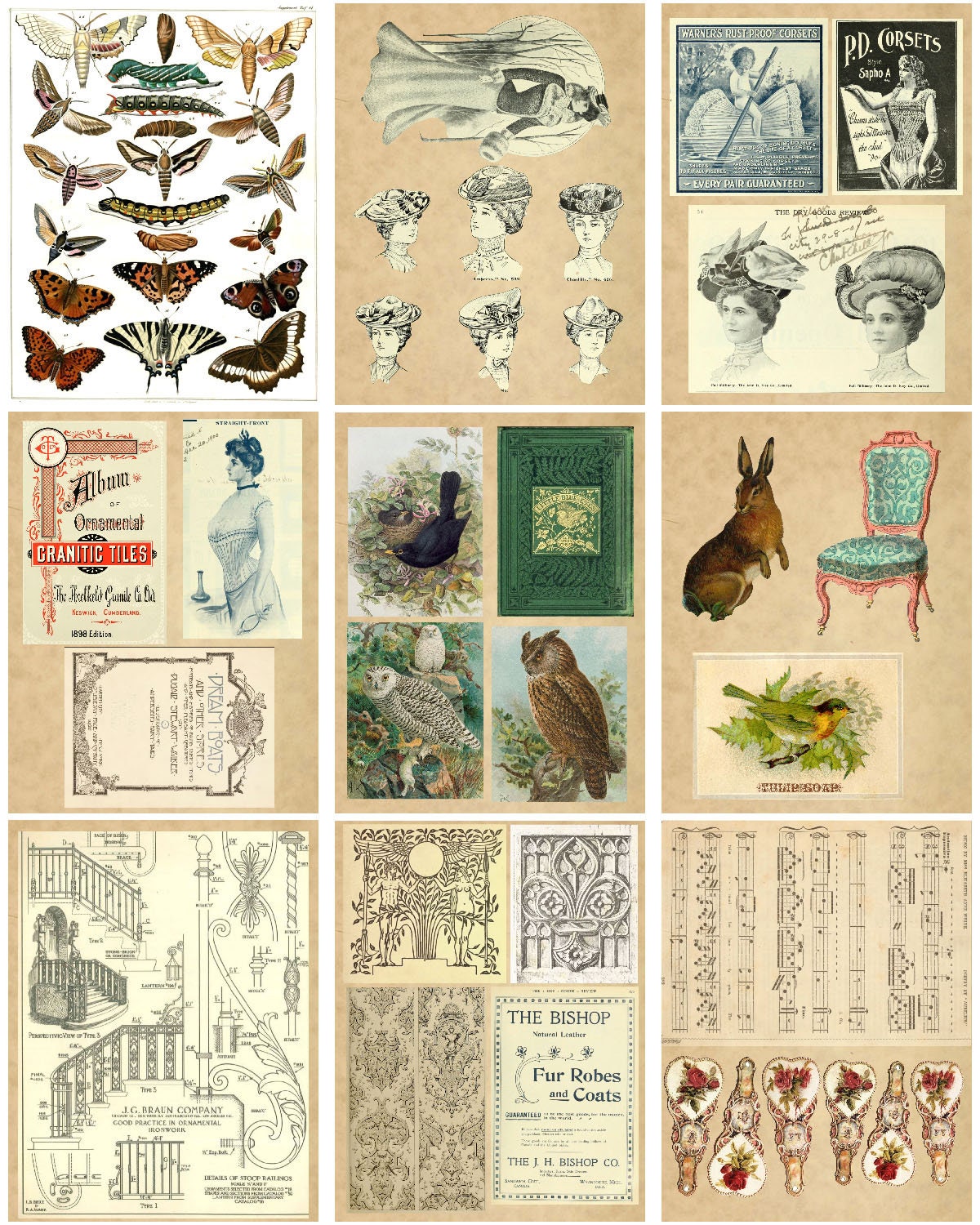 Ephemera Clipart Bundle - Etsy