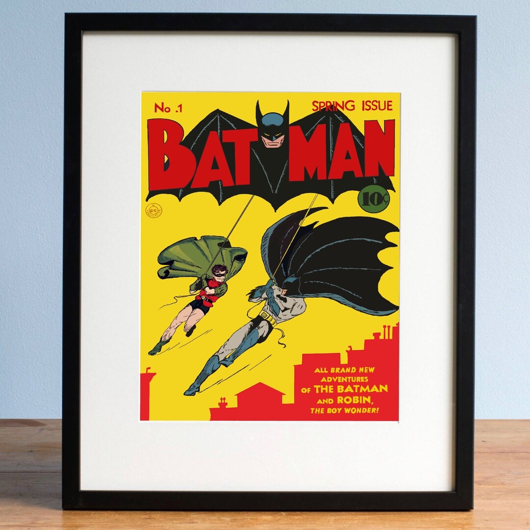 Batman and Robin, First Edition DC Comic Book Cover, Reproduction, A4 ...