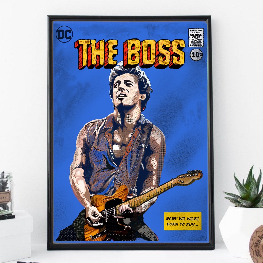 Bruce Springsteen, the Boss, Born to Run, Comic Book Style Print, A4 or ...