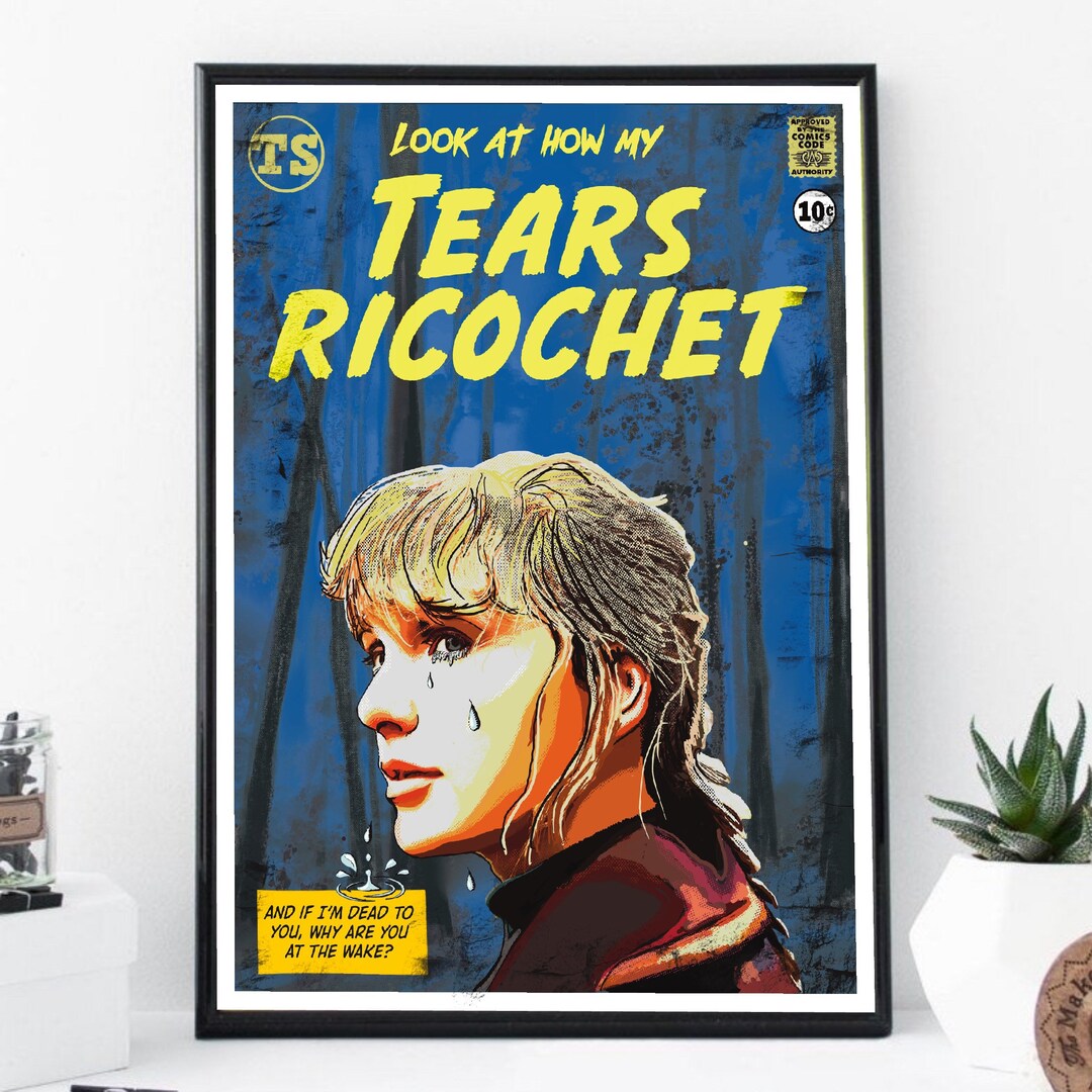 My Tears Ricochet: Taylor Swift Comic Book Style Print in A4 or A3 - Etsy