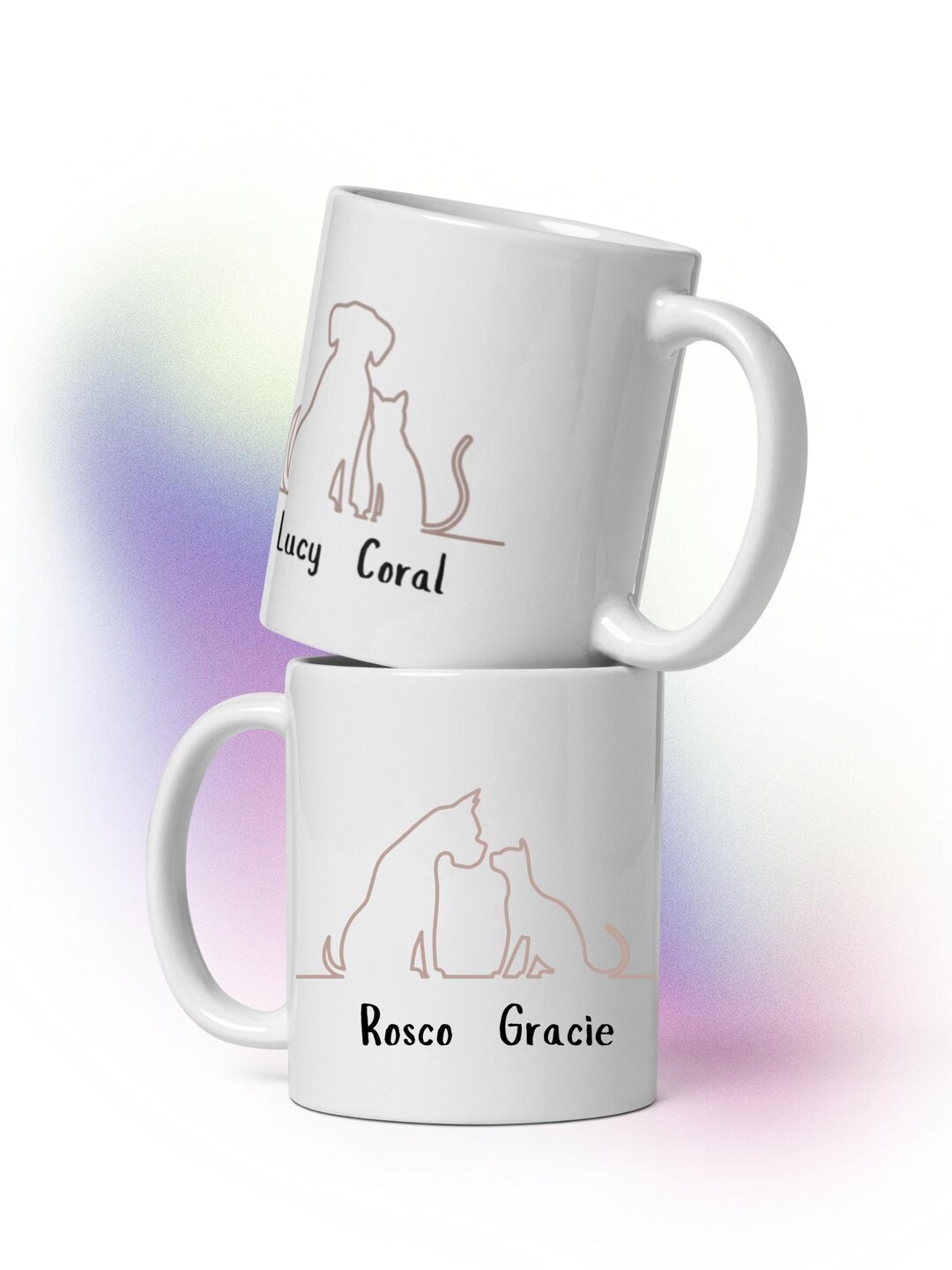 Custom Dog And Cat Mug Personalized Pet Name Mug Cat And Dog