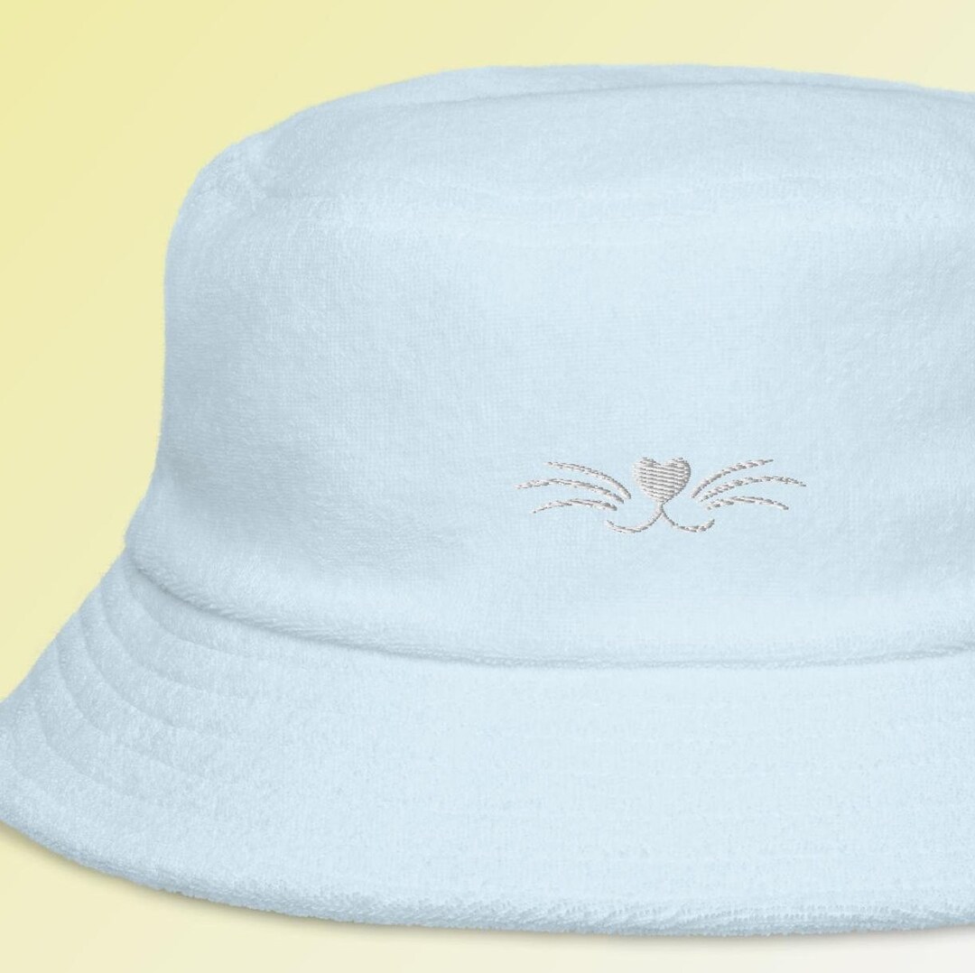 Cat Embroidered Bucket Hat - the Cutest Bucket Hat With Cat Whisker ...