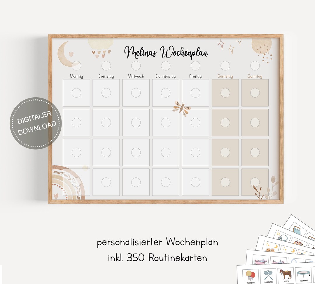 Montessori Weekly Plan for Children Personalized "boho" / Routine Plan ...