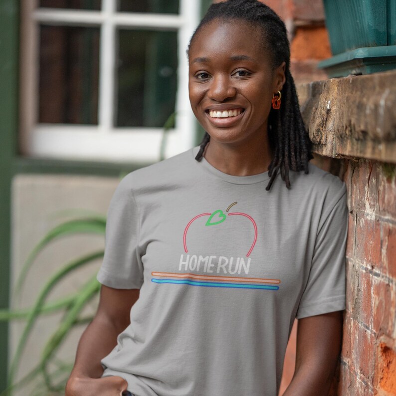 Neon Home Run Apple - Etsy