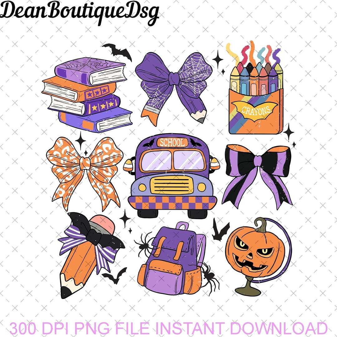 Teacher Life School Halloween Png, Coquette Bow Pencil Halloween Png ...