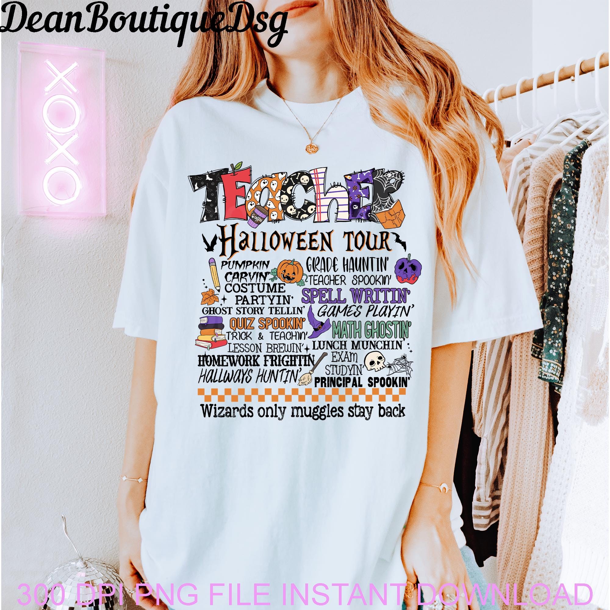 Teacher Halloween Tour PNG, Teacher Gift, Back to School Png, Teacher ...