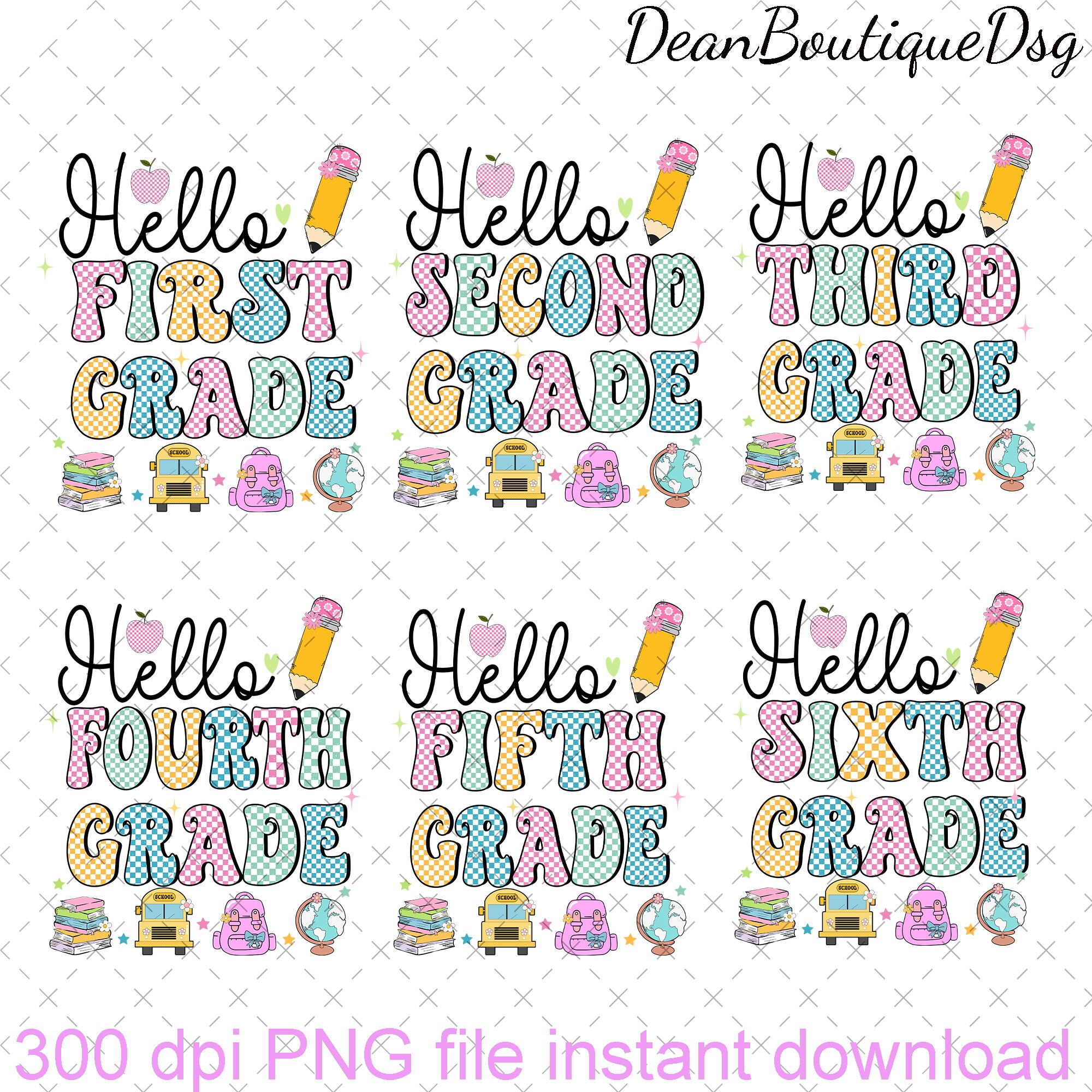 Back to School Png Bundle, First Day of School Png, Hello School Png ...